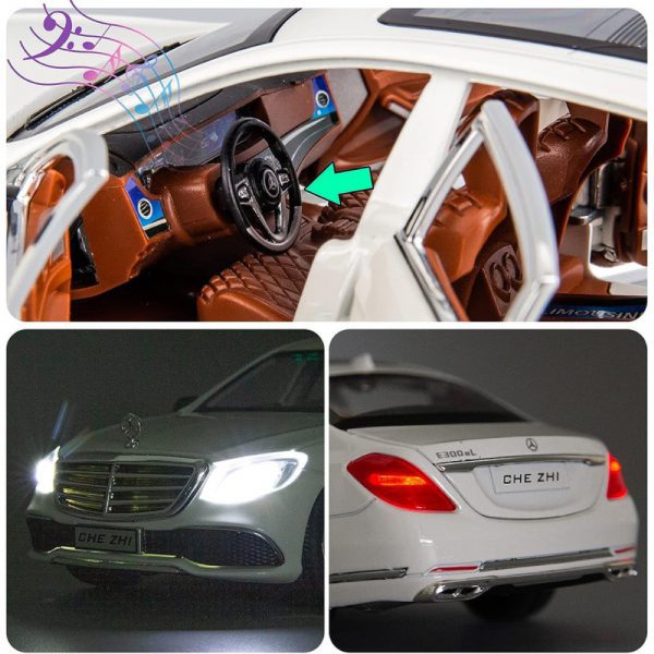 ماشین فلزی مرسدس بنز E300 شش در بازشو بزرگ 1/24 چراغدار و موزیکال Mercedes-Benz E-Class E300eL 1 ...