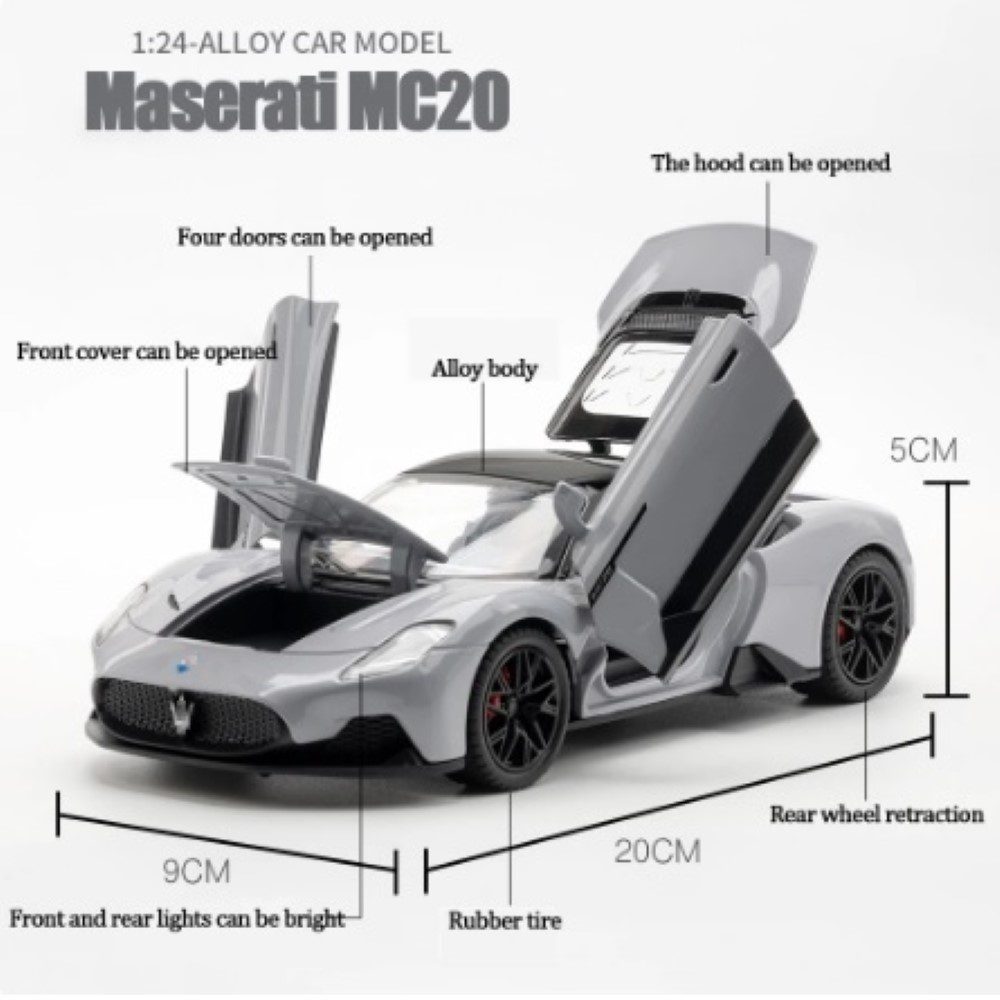 ماشین فلزی مازراتی گرن توریسمو چهار دربازشو بزرگ 1/24 چراغدار و موزیکال ...